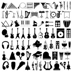 Music silhouettes Royalty Free Vector Image - VectorStock