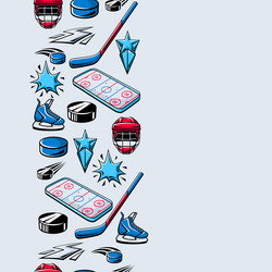 Background with hockey items sport club Royalty Free Vector