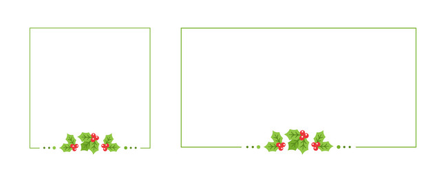 Square and rectangle mistletoe frame set Vector Image
