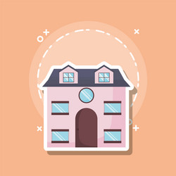 Two-floor house icon Royalty Free Vector Image