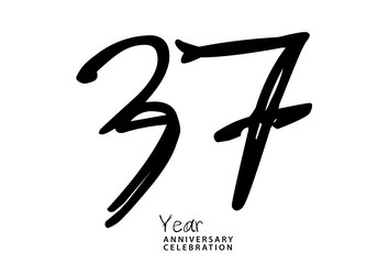 37 year anniversary celebration black color Vector Image