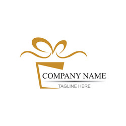 Gift logo symbol desain template Royalty Free Vector Image