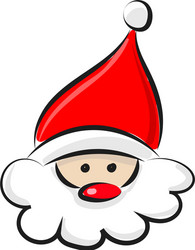Winking santa claus face side view Royalty Free Vector Image