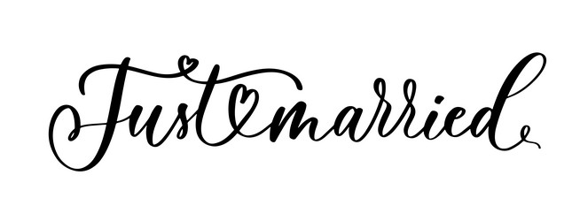 Just married hand lettering hand drawn lettering Vector Image