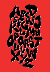 Graffiti style font type alphabet part 2 Vector Image