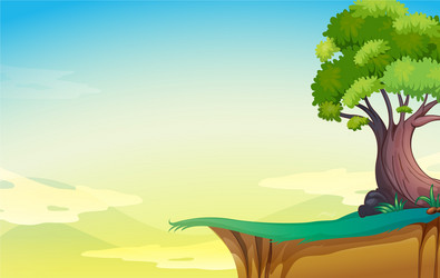 Cartoon of a big tree at the forest Royalty Free Vector
