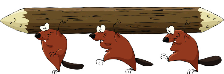 Beaver with log Royalty Free Vector Image - VectorStock