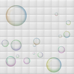 Cartoon bathroom blue mosaic tiles on floor Vector Image