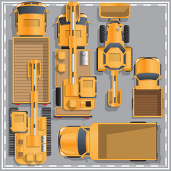 Construction machines top view Royalty Free Vector Image