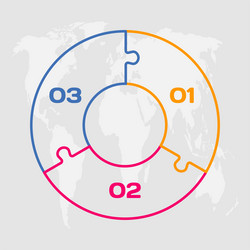 Three option puzzle jigsaw diagram for infographic