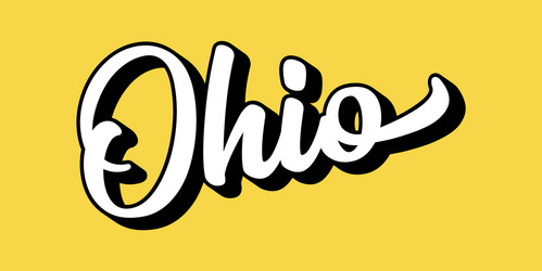 Hand sketched ohio text 3d vintage retro Vector Image