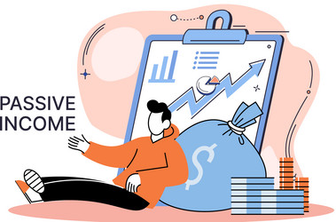 Passive income interest on deposits dividends Vector Image