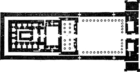 Temple of edfu plan ancient egyptian Royalty Free Vector