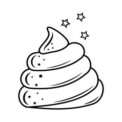 Cute character poop kawaii black outline Vector Image