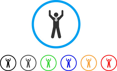 Winner hands up icon Royalty Free Vector Image