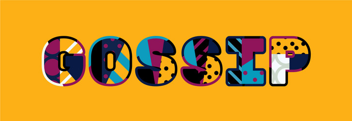 Gossip concept retro colorful word art Royalty Free Vector