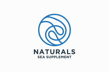 Luxury blue line logo design with simple Vector Image