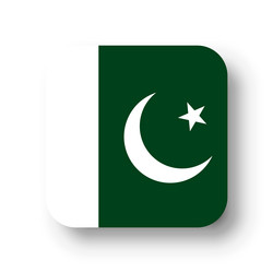 Rounded rectangle flag of pakistan Royalty Free Vector Image