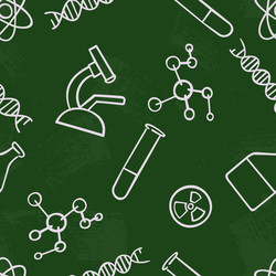 Seamless pattern background chemistry concept Vector Image