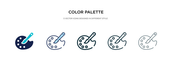 Artist color palette icon in different style two Vector Image