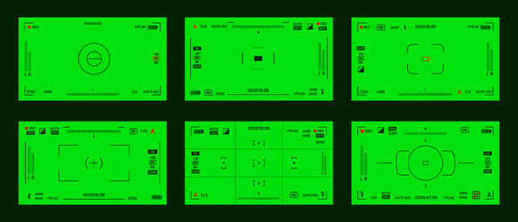 Green colored chroma key camera rec frame Vector Image
