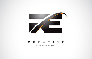 Re r e swoosh letter logo design with modern Vector Image