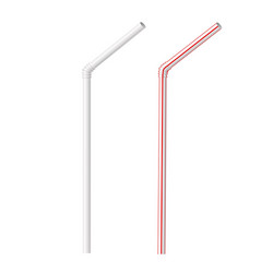 Plastic straw striped flexible accessory beverage Vector Image