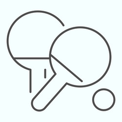 Table tennis line icon ping-pong bats Royalty Free Vector