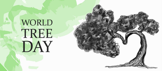 Congratulatory banner for world tree day Vector Image