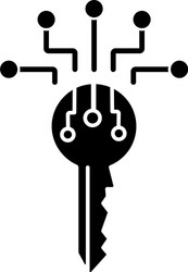 Black smart key icon isolated on transparent Vector Image