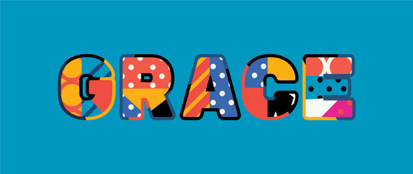 Grace theme word art Royalty Free Vector Image