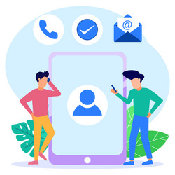 Graphic cartoon character contact us Royalty Free Vector