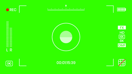 Green colored chroma key camera rec frame Vector Image