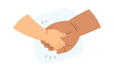 Child hold adult hand and ball Royalty Free Vector Image