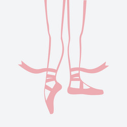 Ballerina feet in pointe shoes standing fourth Vector Image