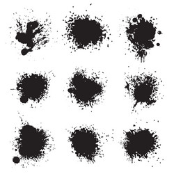 Ink splat collection Royalty Free Vector Image
