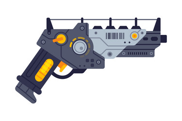 Fantastic weapon and raygun as destructive energy Vector Image