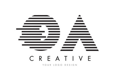 Creative white letters oa o a logo with leading Vector Image