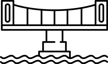 Arch bridge icon simple black style Royalty Free Vector