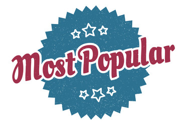 Most popular sign rounded red Royalty Free Vector Image