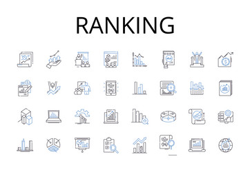 Ranking outline icons collection rank list Vector Image