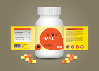 Supplement bottle packaging cosmetic package Vector Image