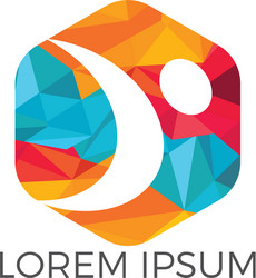 Abstract symbol happy human logo design Royalty Free Vector