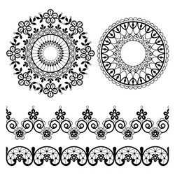 Mandala lace pattern and seamless design Vector Image