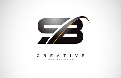 Sb creative modern logo design with orange Vector Image