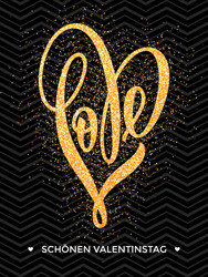 Heart gold glitter hand drawn icon Royalty Free Vector Image