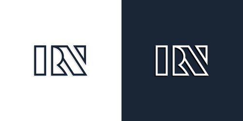 Initial letters rn monogram logo design bundle Vector Image