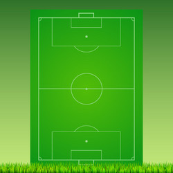 Soccer field scheme top view with realistic green Vector Image