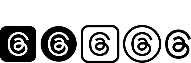 Threads mobile app icon and logo on white Vector Image