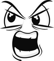 Angry face expression comic emotion cartoon rage Vector Image